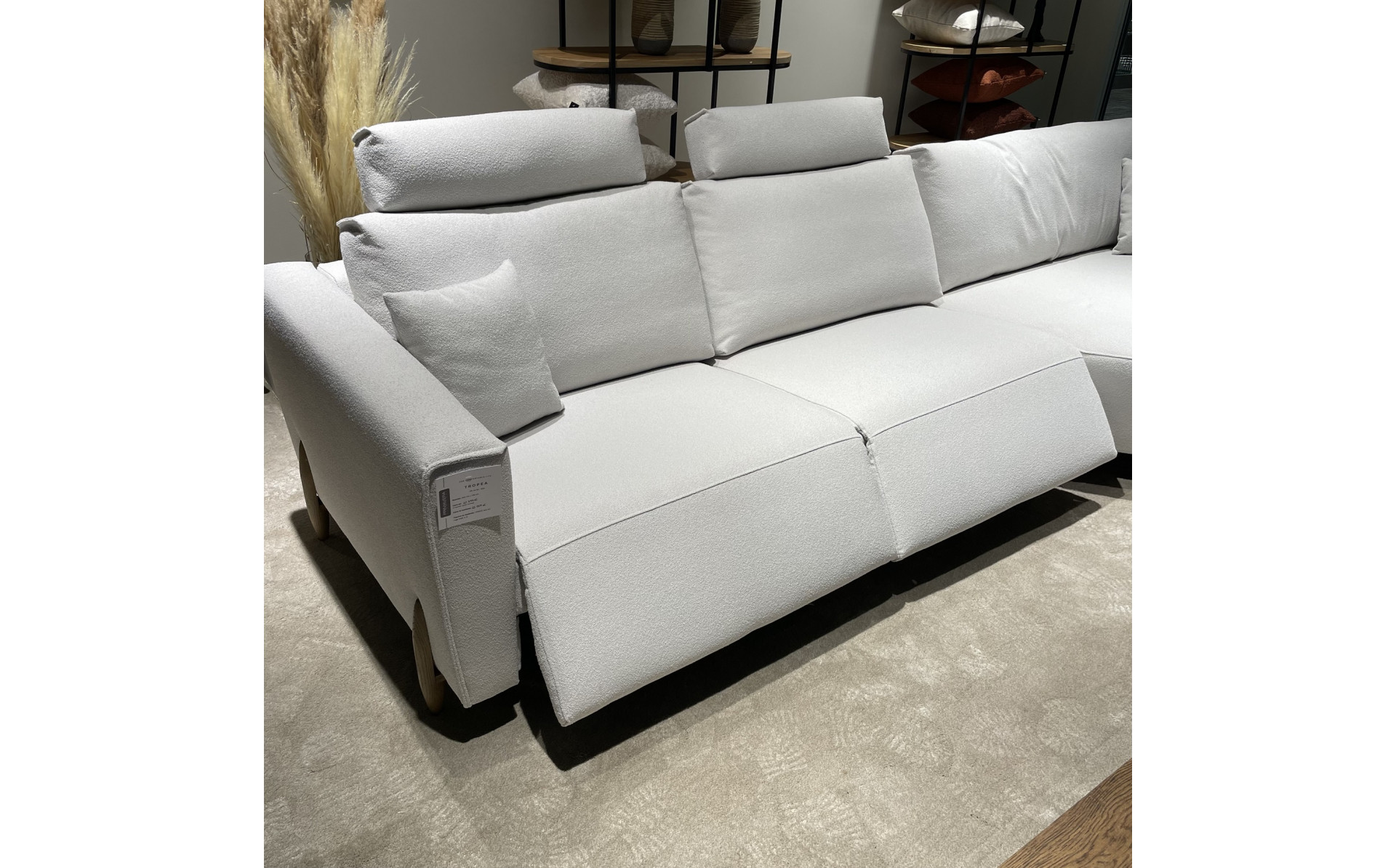 TROPEA 346 cm x 155 cm, sofa z funkcją relaks, biały narożnik z ...