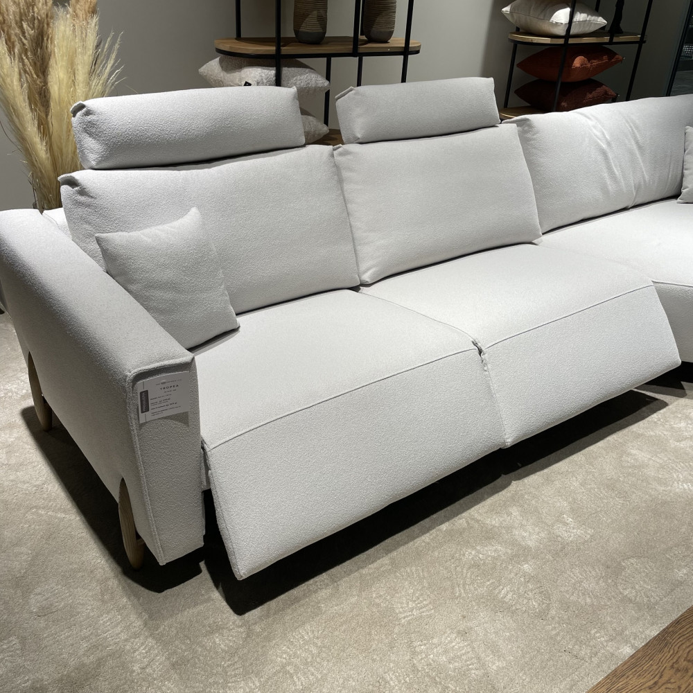 TROPEA 346 cm x 155 cm, sofa z funkcją relaks, biały narożnik z ...