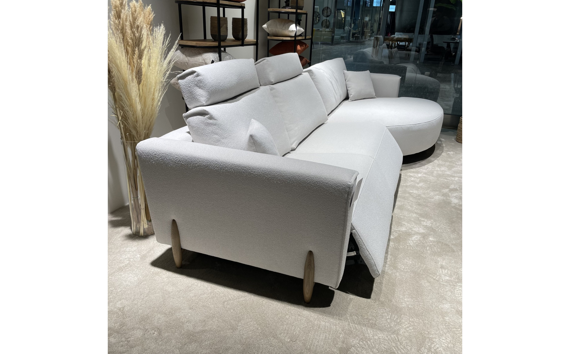 TROPEA 346 cm x 155 cm, sofa z funkcją relaks, biały narożnik z ...