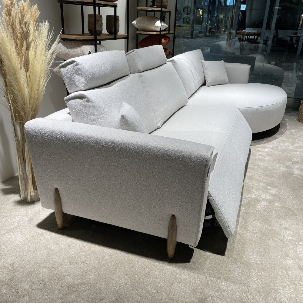 TROPEA 346 cm x 155 cm, sofa z funkcją relaks, biały narożnik z ...